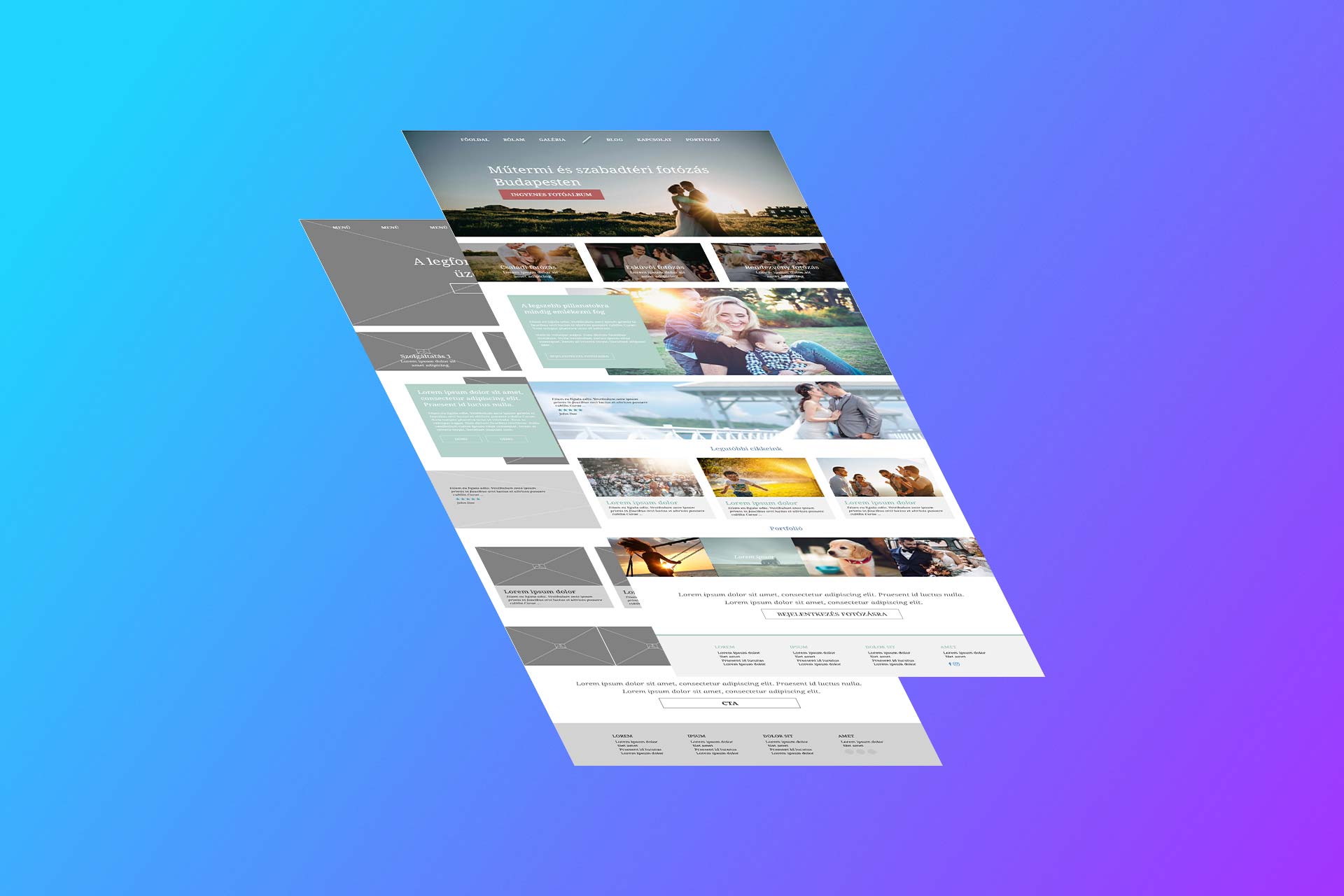 Weboldal design. Így készül egy honlap főoldali látványterve.
